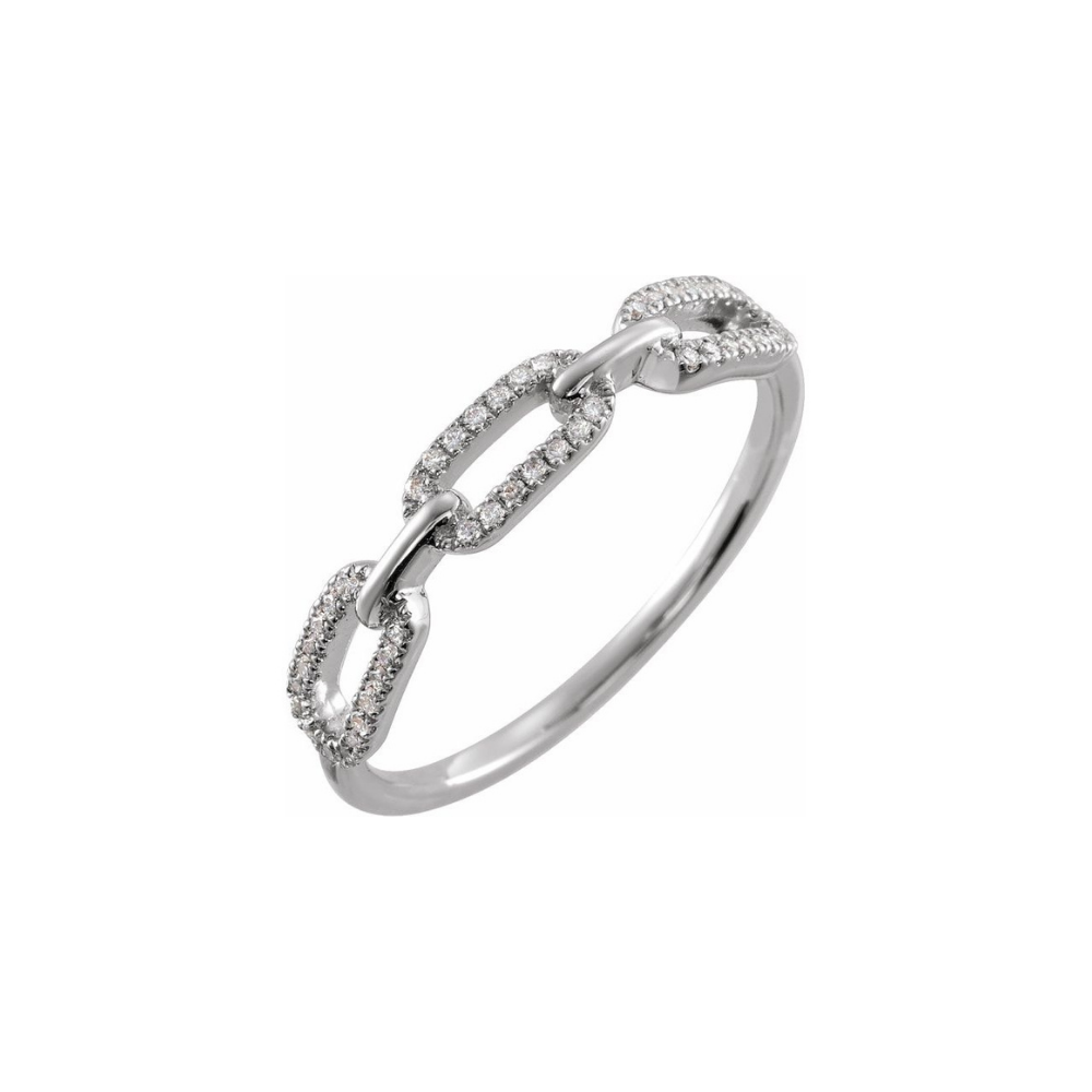 Oval Chain Link Ring – Edelweiss