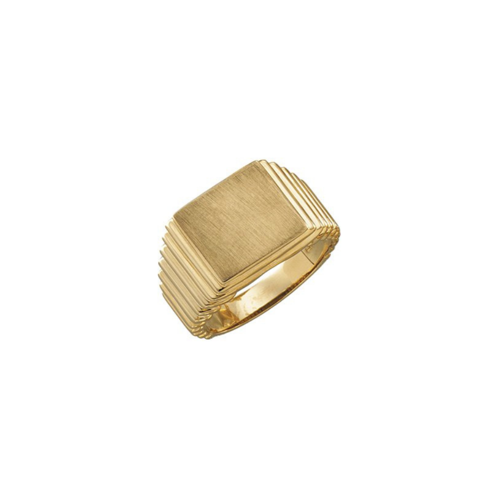 Rectangular Step Signet Men's Ring – Edelweiss