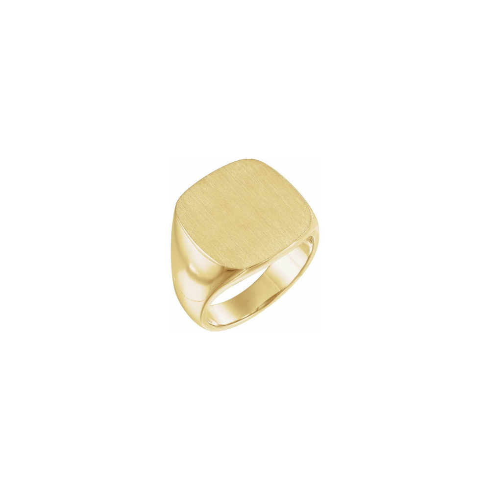Rounded Square Satin Finish Signet Men's Ring – Edelweiss